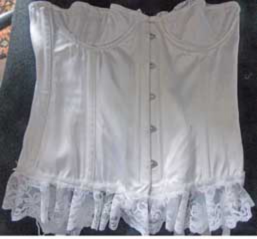 White Basque style corset with cups Size 28"